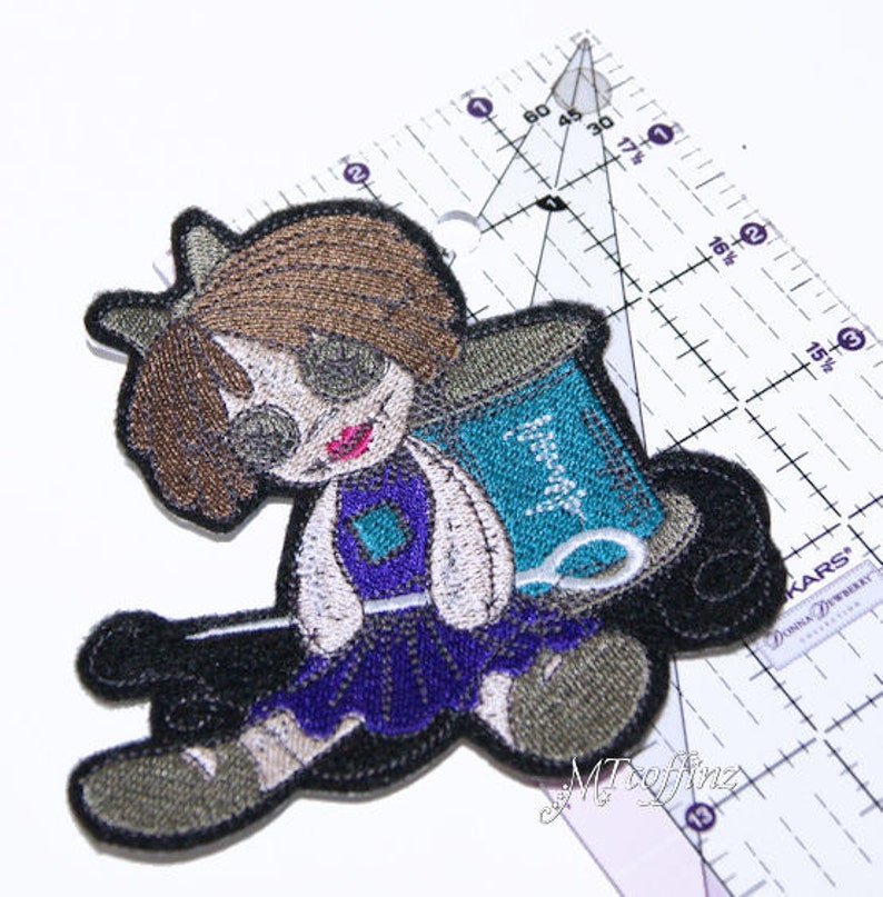 Patchwork Crafty Doll Purple Green Iron on Embroidery Patch - Etsy
