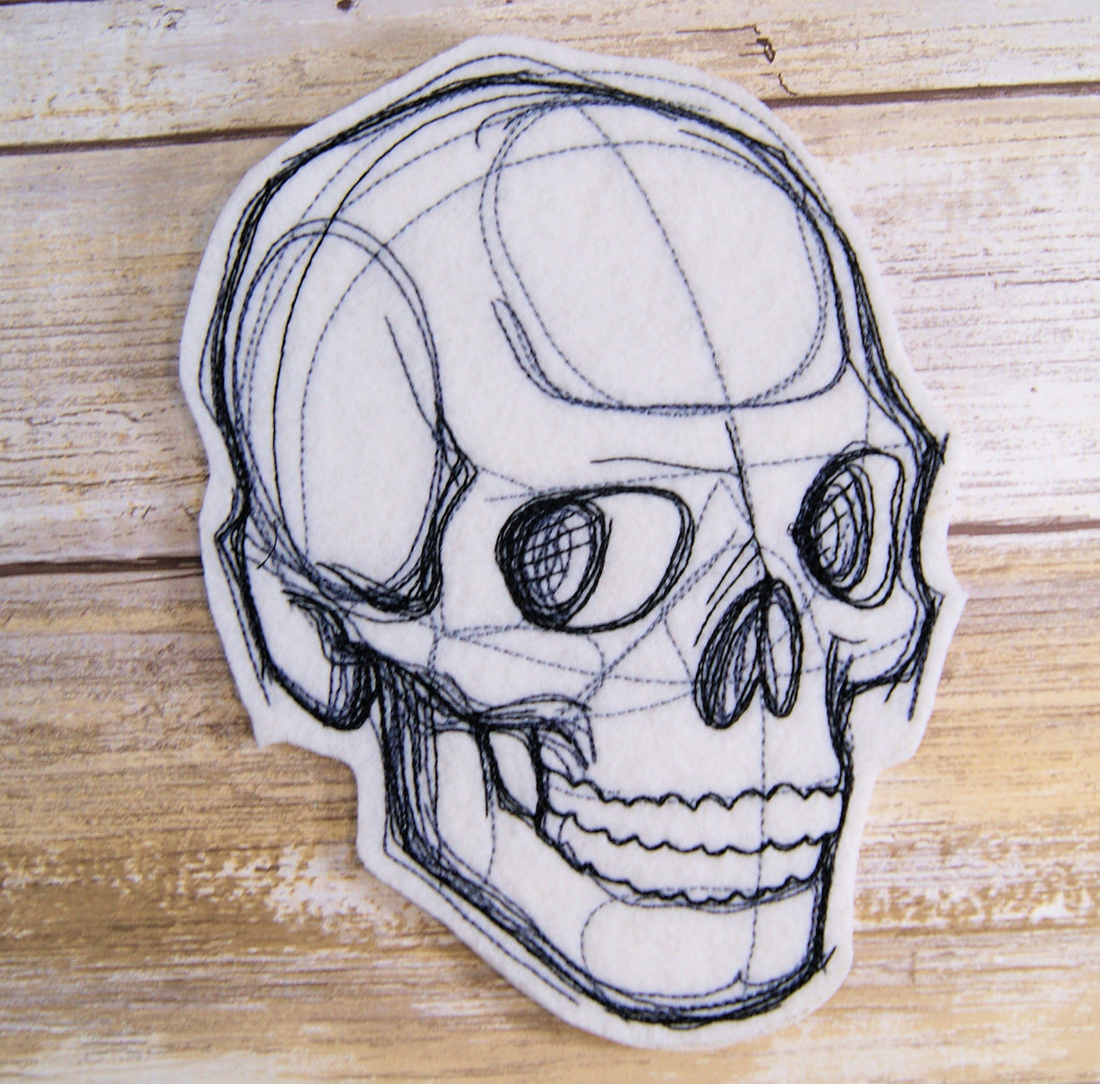 Sketchwork Skull Iron on Embroidery Patch Mtcoffinz Choose - Etsy