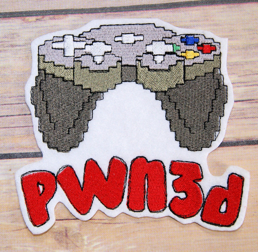 Gamer Patch PWN3D Retro Game Controller Gift for Gamer Iron on Patch ...
