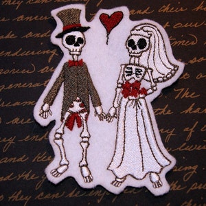 Corpse Bride Groom Skeleton Wedding Iron on Embroidery Patch Mtcoffinz ...