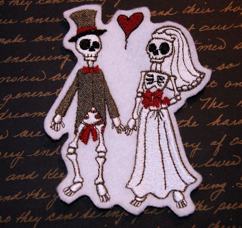 Corpse Bride Groom Skeleton Wedding Iron on Embroidery Patch Mtcoffinz ...
