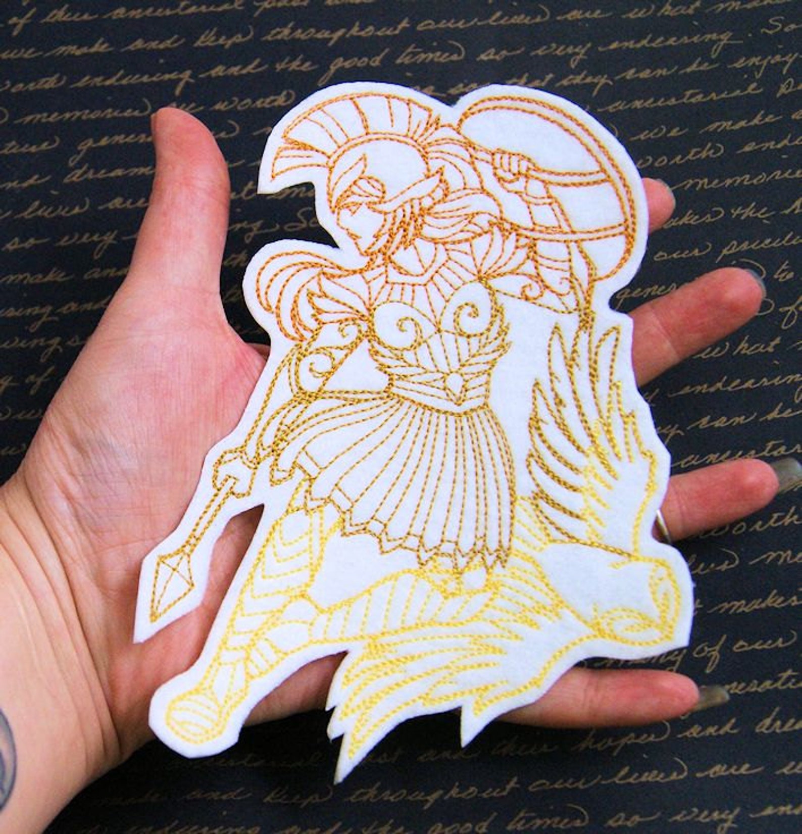 Athena Greek Goddess Iron on Embroidery Patch Mtcoffinz Choose Size ...