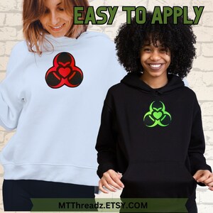 Biohazard Heart Symbol Patch Biohazard Iron on Patch Custom Color Iron ...