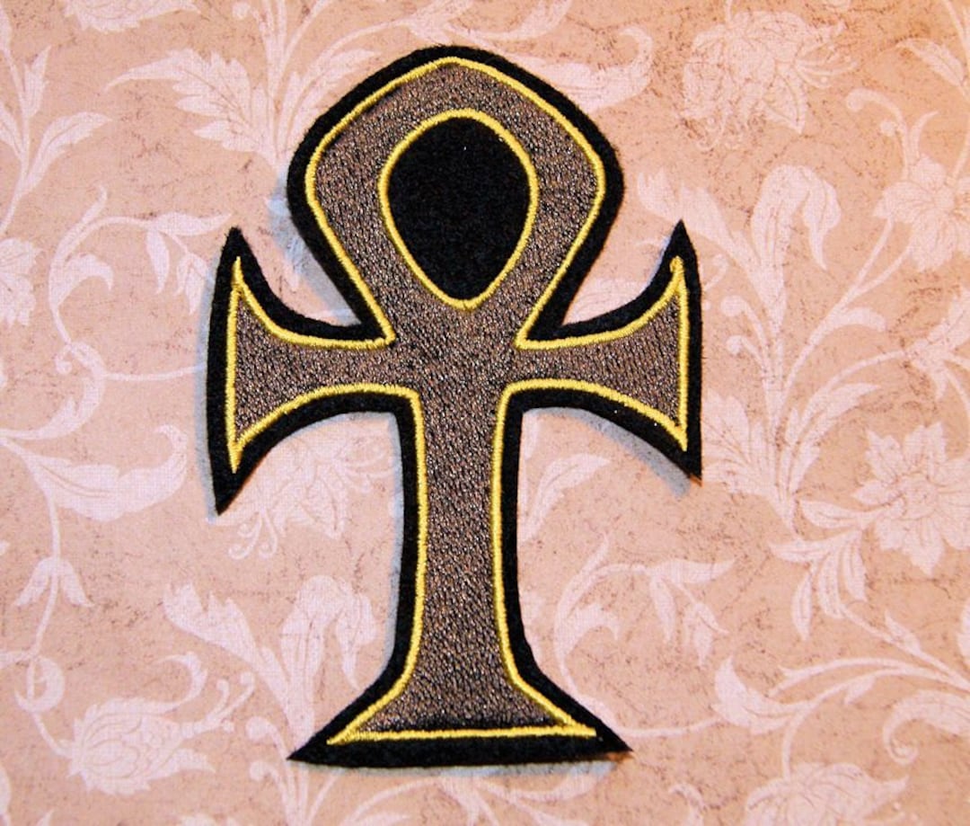 Egyptian Ankh Symbol Iron on Embroidery Patch Mtcoffinz - - Choose Size ...