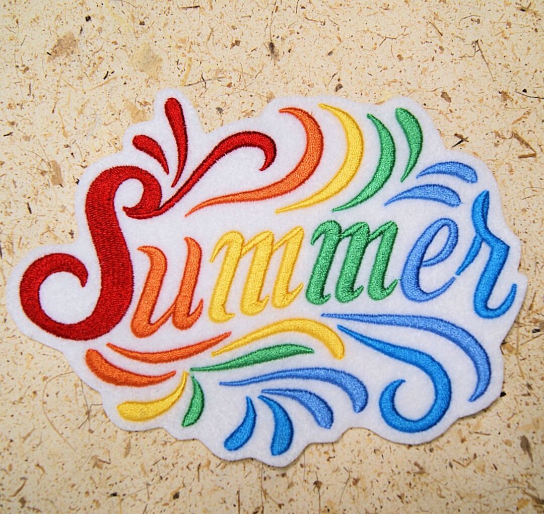 Rainbow Summer Splash - Iron on Embroidery Patch Mtcoffinz - Choose ...