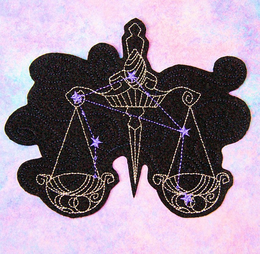 Libra the Scales Constellation Iron on Embroidery Patch - Etsy