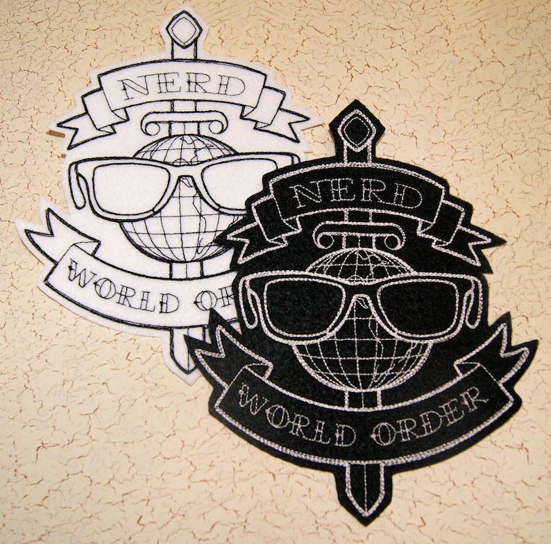 Nerd World Order Logo Crest - Iron on Embroidery Patch Mtcoffinz ...
