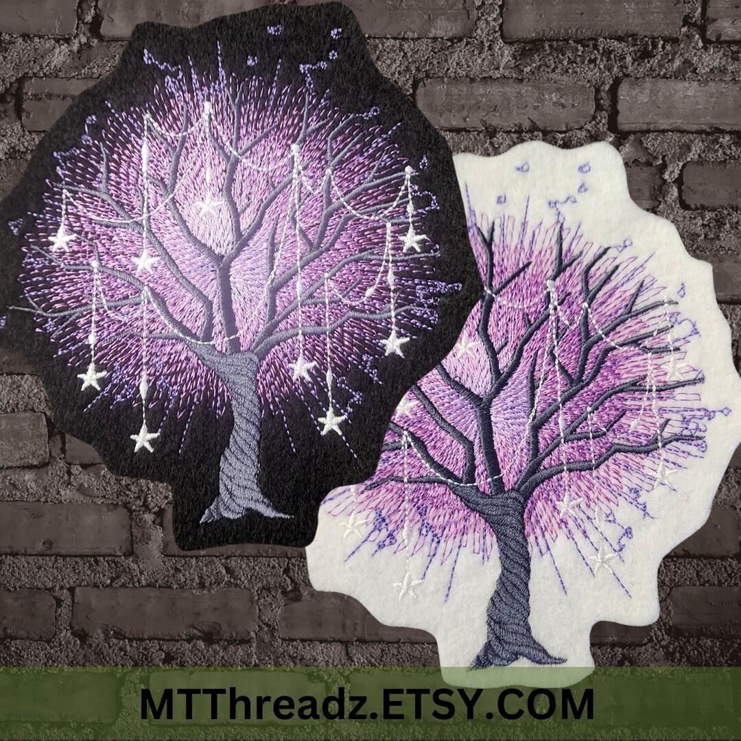 Mystic Tree Patch Purple Tree Starlight Iron on Patch Lavender Tree ...
