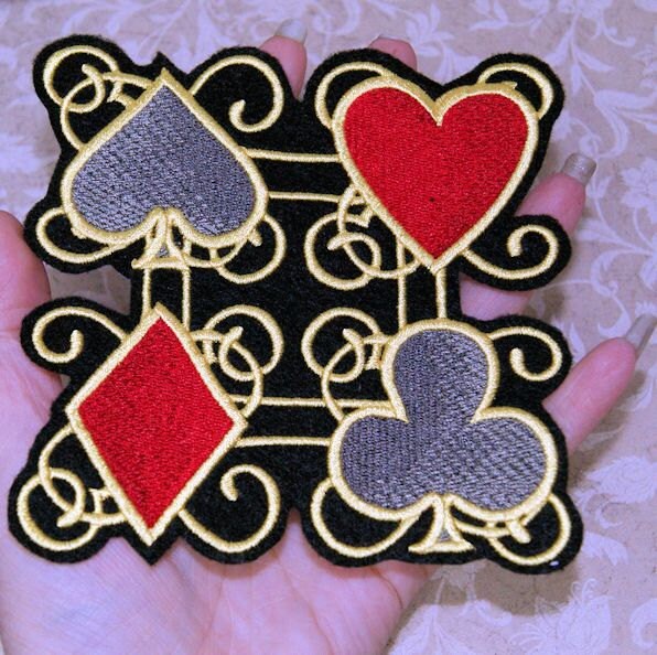 Lady Luck Card Suits Iron on Embroidery Patch Mtcoffinz - Etsy