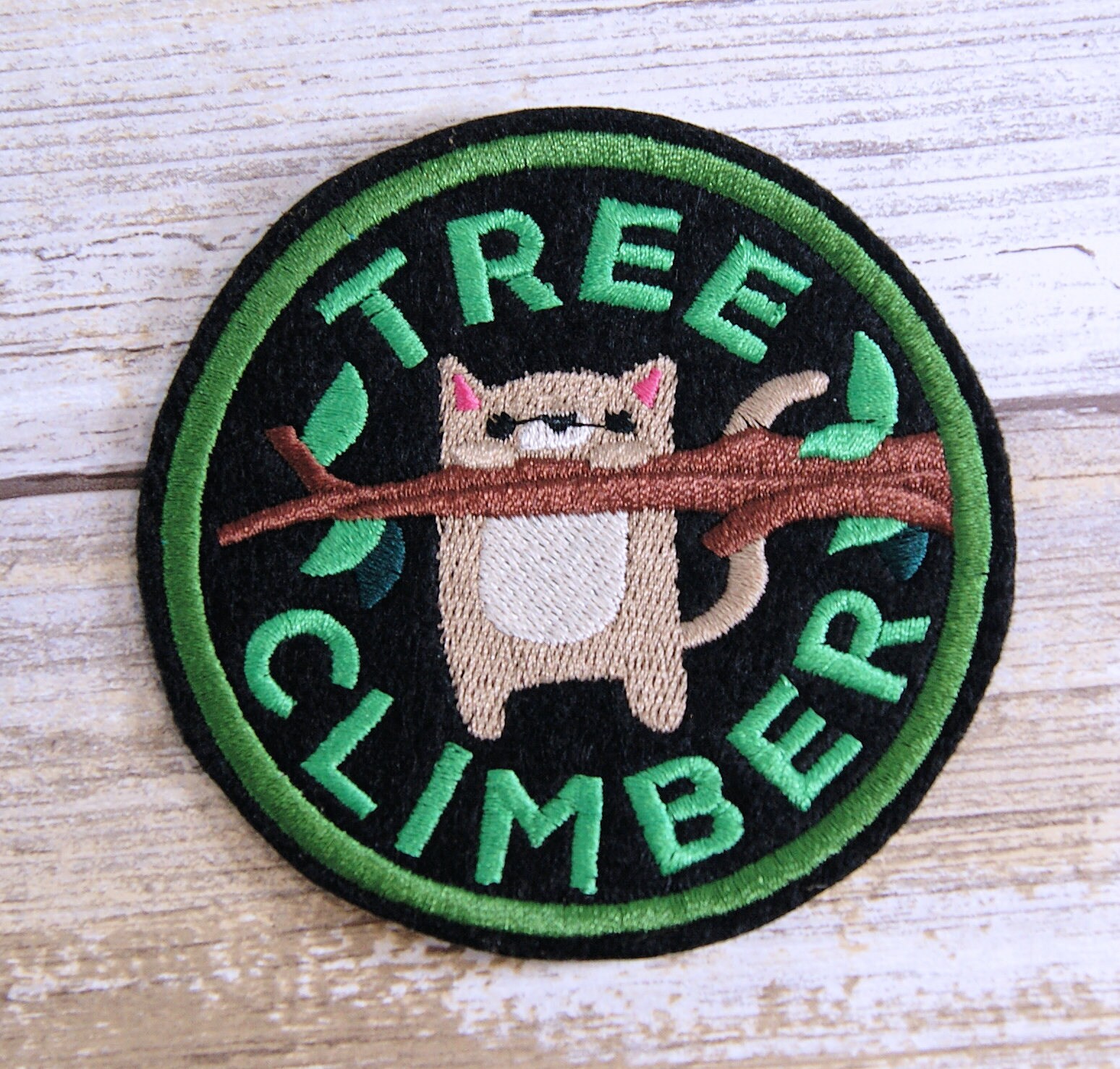 Tree Climber - Round Merit Badge Iron on Embroidery Patch Mtcoffinz ...