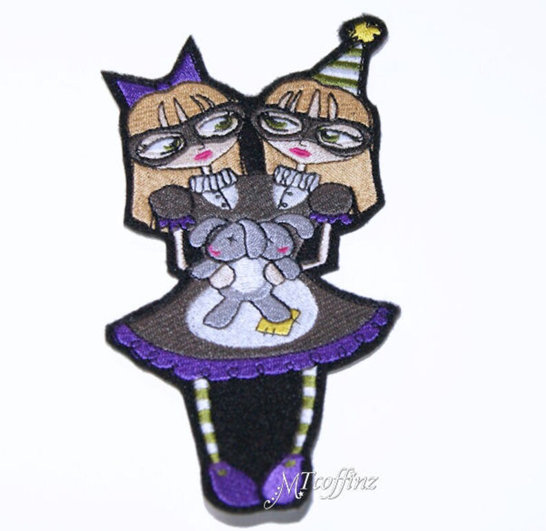 Circus Freak Patch 2 Headed Girl Circus Sideshow Freak Oddities Patch ...