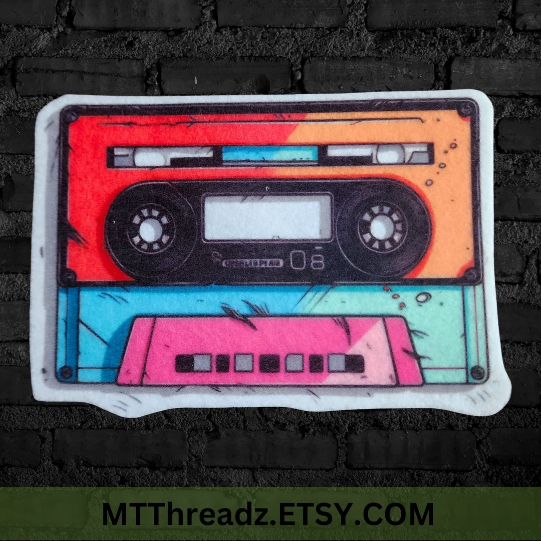 80's Cassette Patch Retro 80s Music Tape Iron on Patch 80s Neon ...