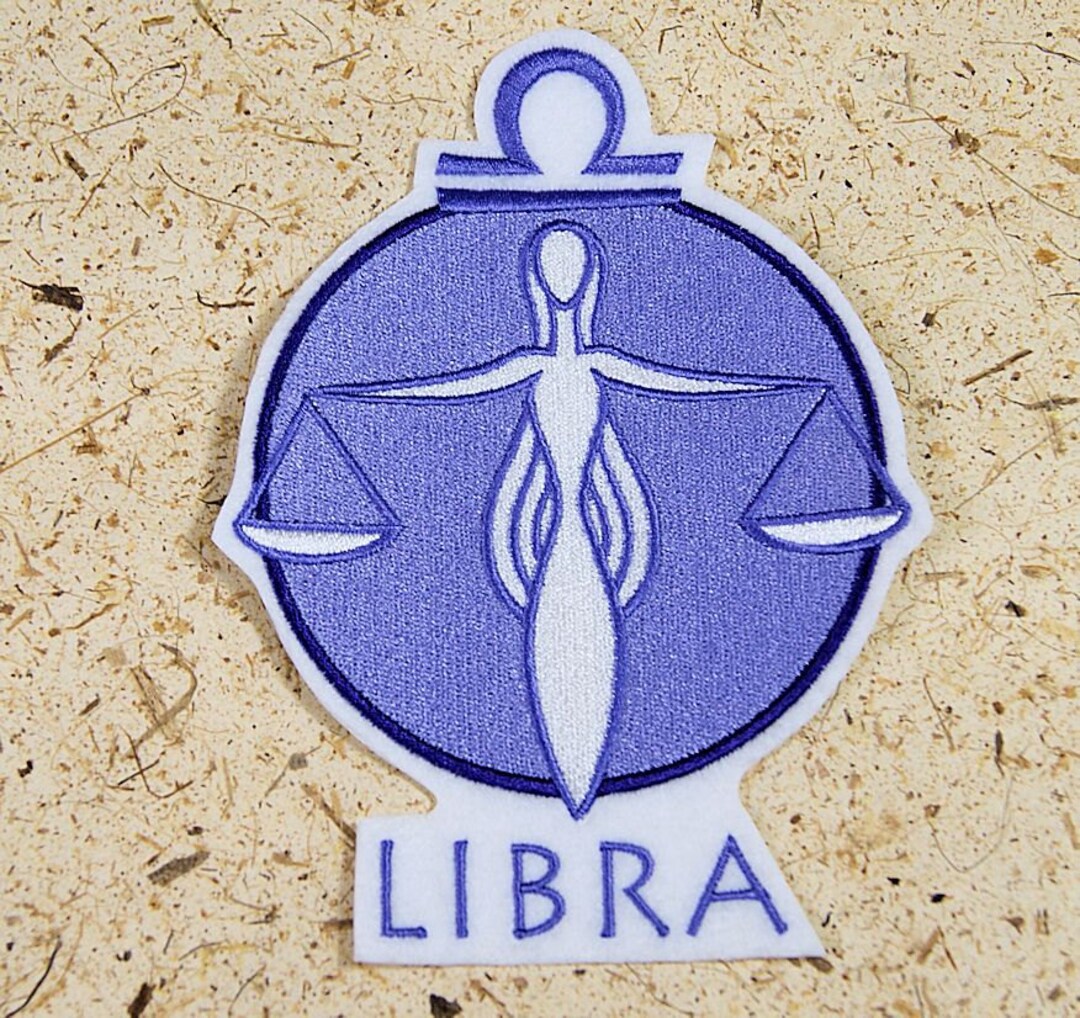 Libra the Scales Zodiac Iron on Embroidery Patch Mtcoffinz Choose Size - Etsy UK