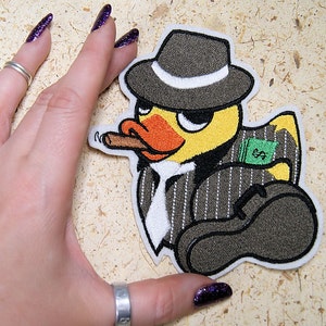 Gangster Duck Patch Retro Mafia Duck Rubber Duckie Iron on Embroidery ...