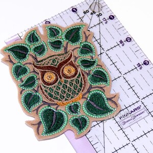 Woodsy Barn Owl Iron on Embroidery Patch Mtcoffinz - Etsy