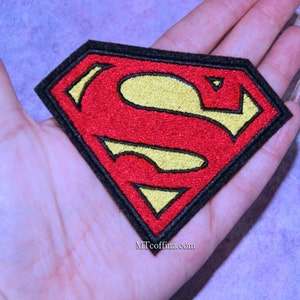 Superhero S Logo Gold Red Iron on Embroidery Patch Mtcoffinz Choose ...
