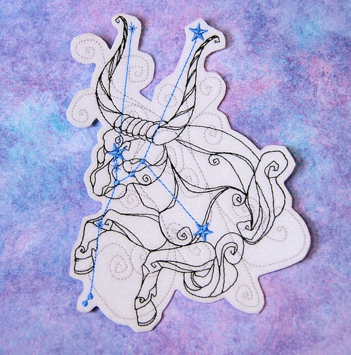 Taurus - the Bull- Constellation Iron on Embroidery Patch Mtcoffinz ...