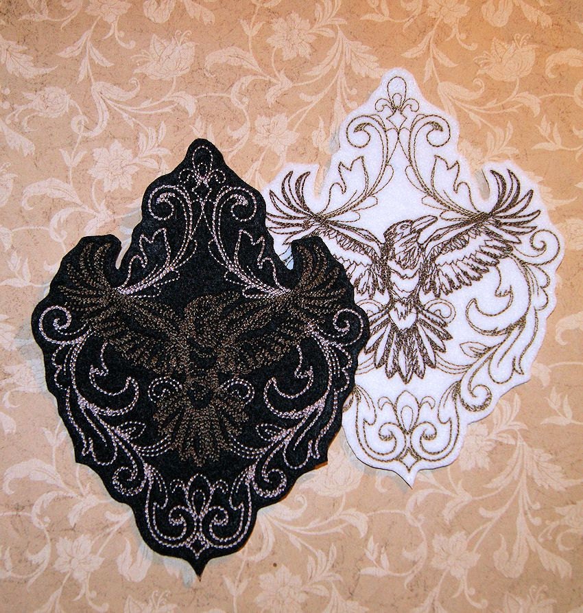 Raven Bird Wings Iron on Embroidery Patch Mtcoffinz - Choose Size/color ...