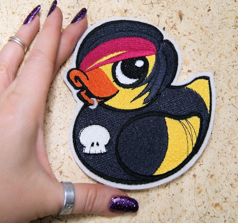 Retro Emo Kid Rubber Duckie Iron on Embroidery Patch Mtcoffinz - Etsy