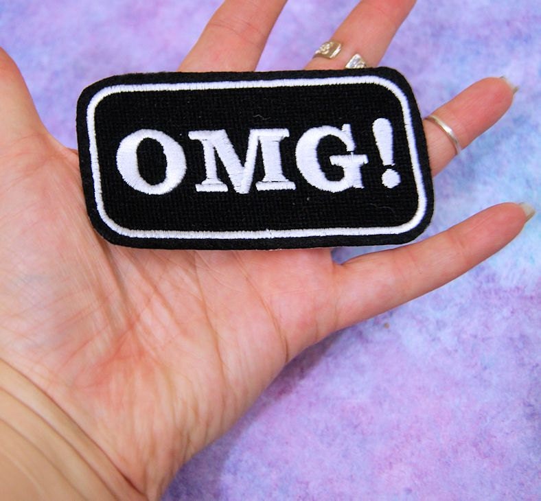 OMG Black White Iron on Embroidery Patch Mtcoffinz Choose - Etsy