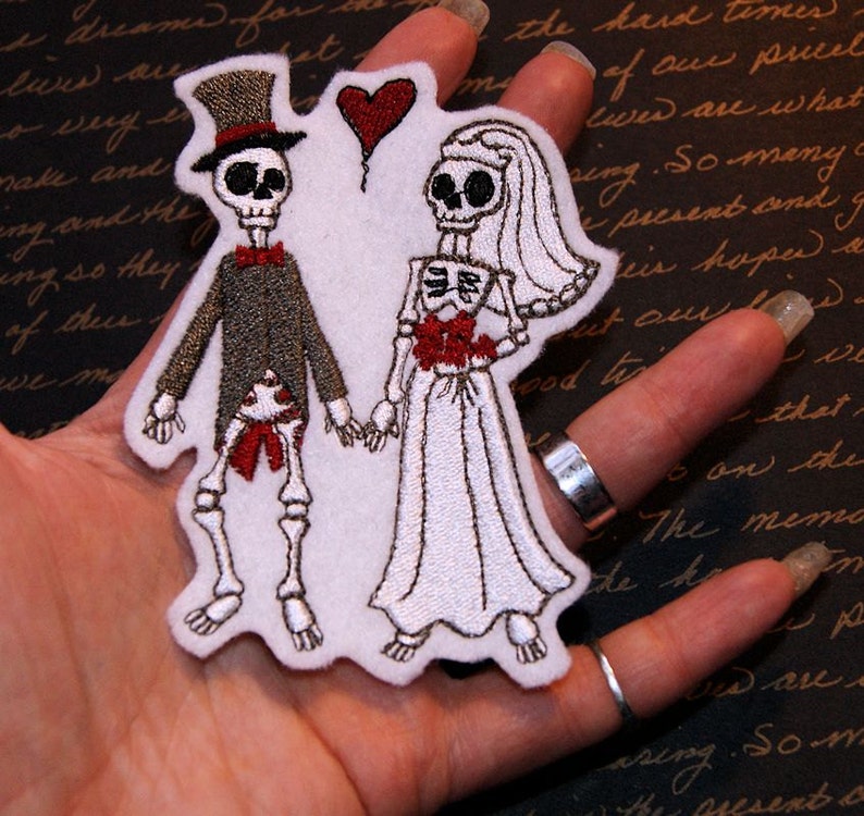 Corpse Bride Groom Skeleton Wedding Iron on Embroidery Patch Mtcoffinz ...