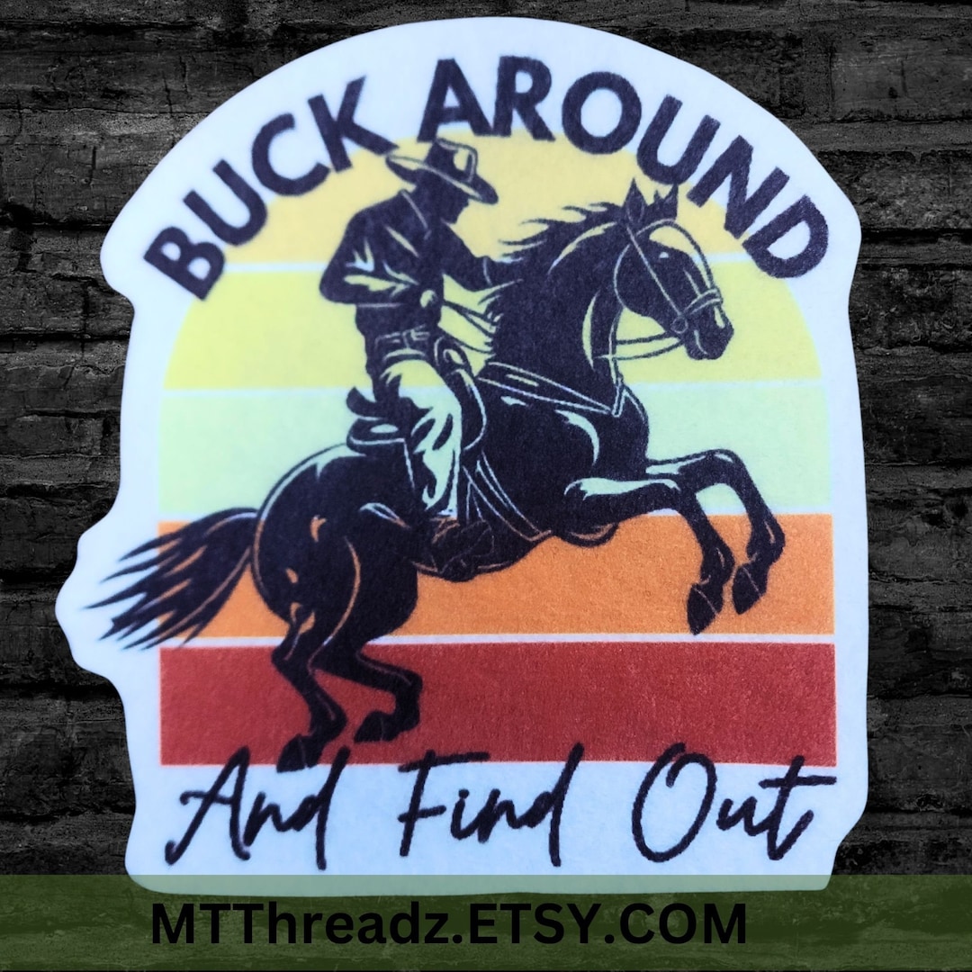 Buck Around and Find Out Cowboy Patch Humor Bucking Bronco Patch - Iron ...