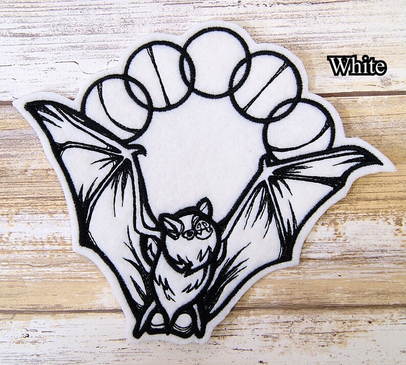 Phase of the Moon Bat Mystical Iron on Embroidery Patch Mtcoffinz ...