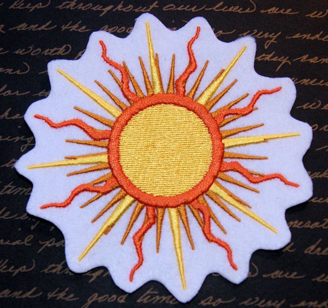 Hot Summer Sun Iron on Embroidery Patch Mtcoffinz - Etsy