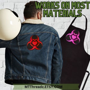 Biohazard Heart Symbol Patch Biohazard Iron on Patch Custom Color Iron ...