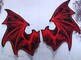 Red Demon Devil Wings Iron on Embroidery Patch Mtcoffinz - Etsy Canada