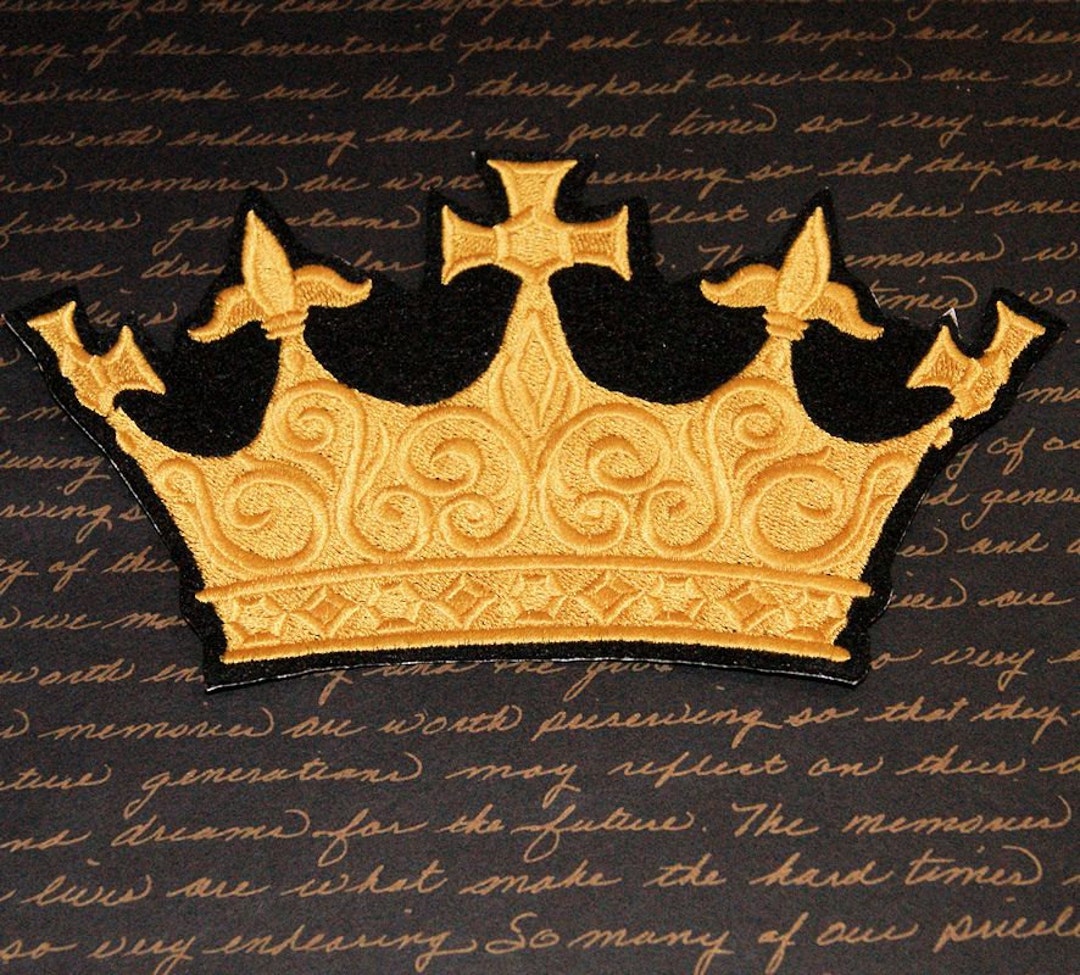 Gilded Crown Patch Royal Heraldry Patch Iron on Embroidery Patch ...