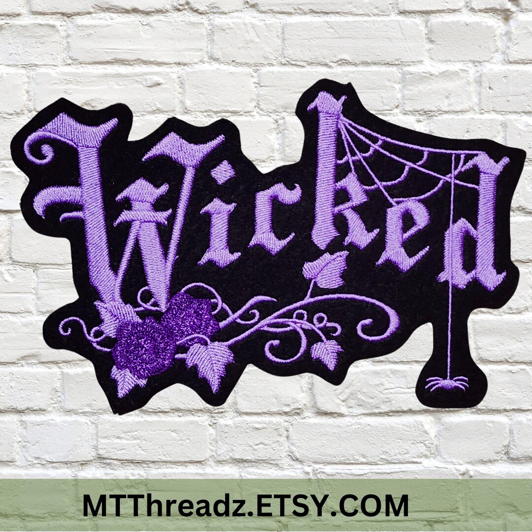 Wicked Patch Purple Wicked Rose and Spider Iron on Embroidery Patch - Choose Size - Etsy