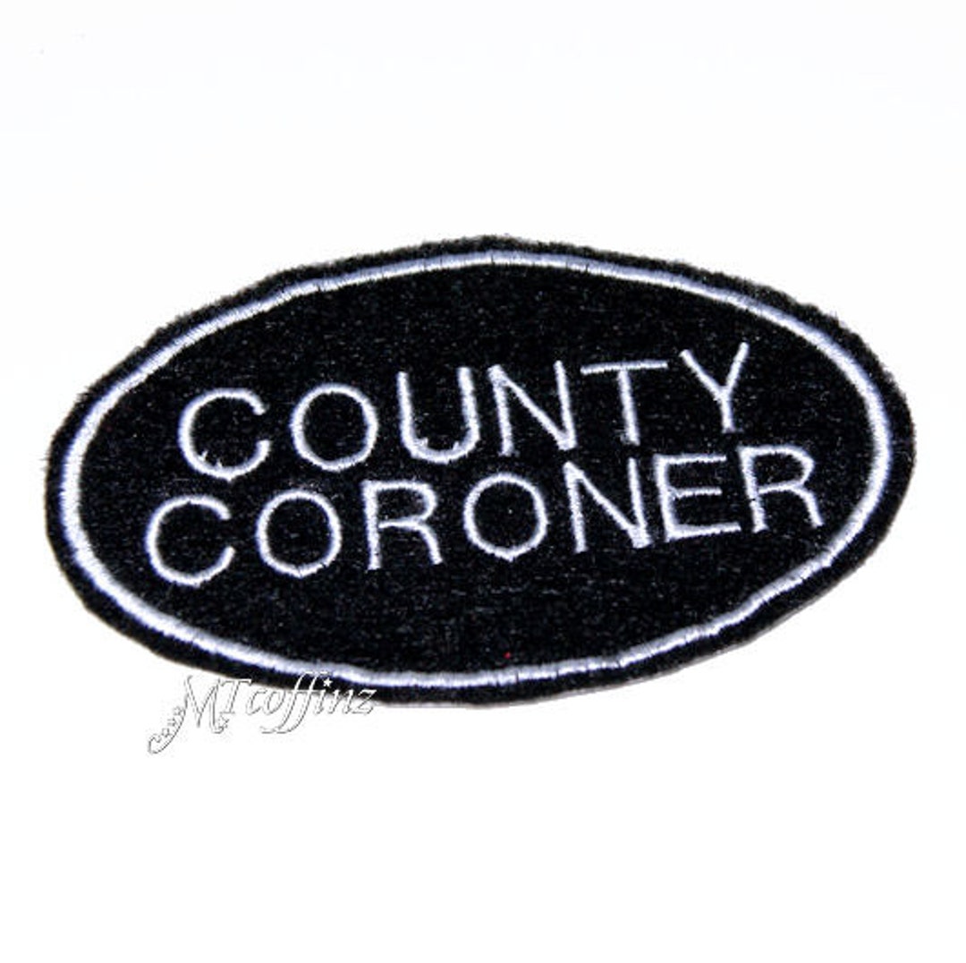 White County Coroner Euro Style Name Badge Iron on Embroidery Patch ...