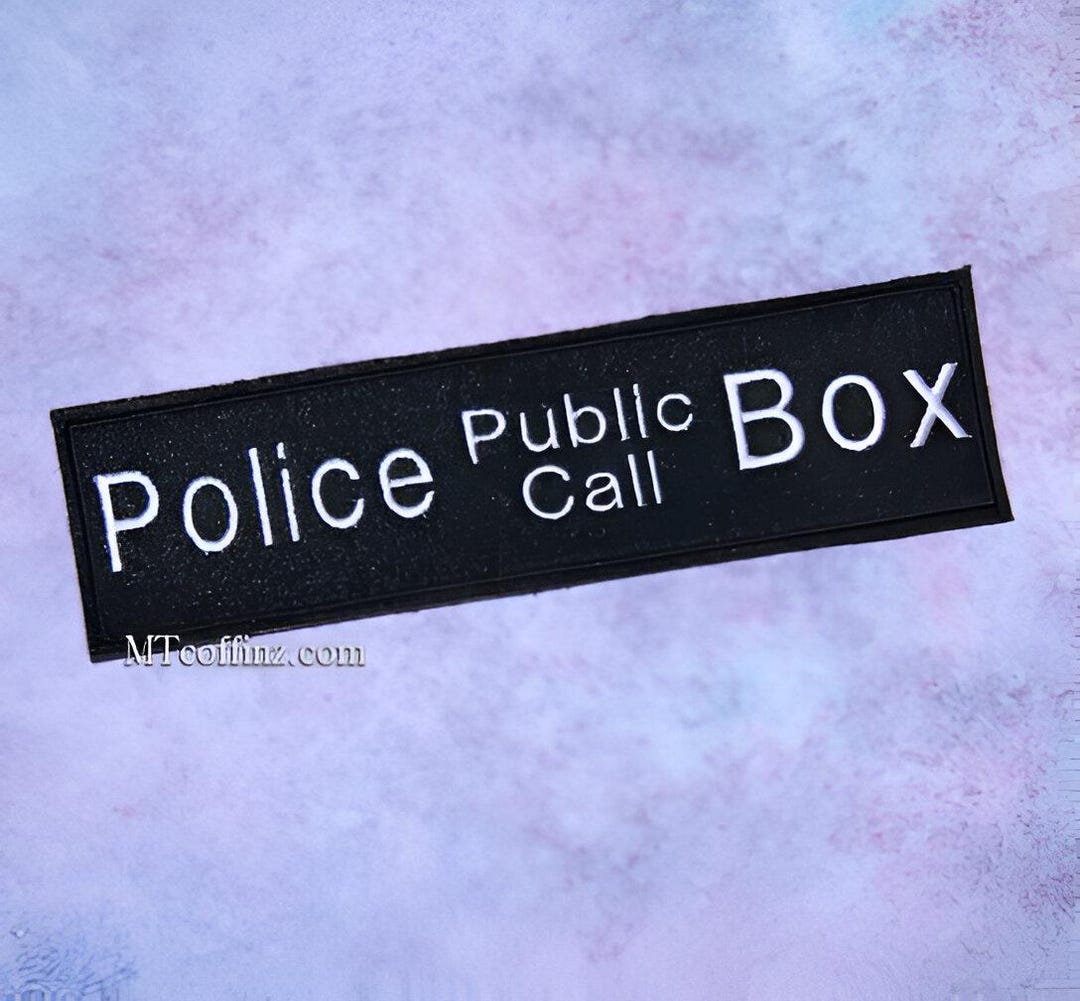 Police Box Sign Patch Iron on Embroidery Cosplay Patch - Etsy