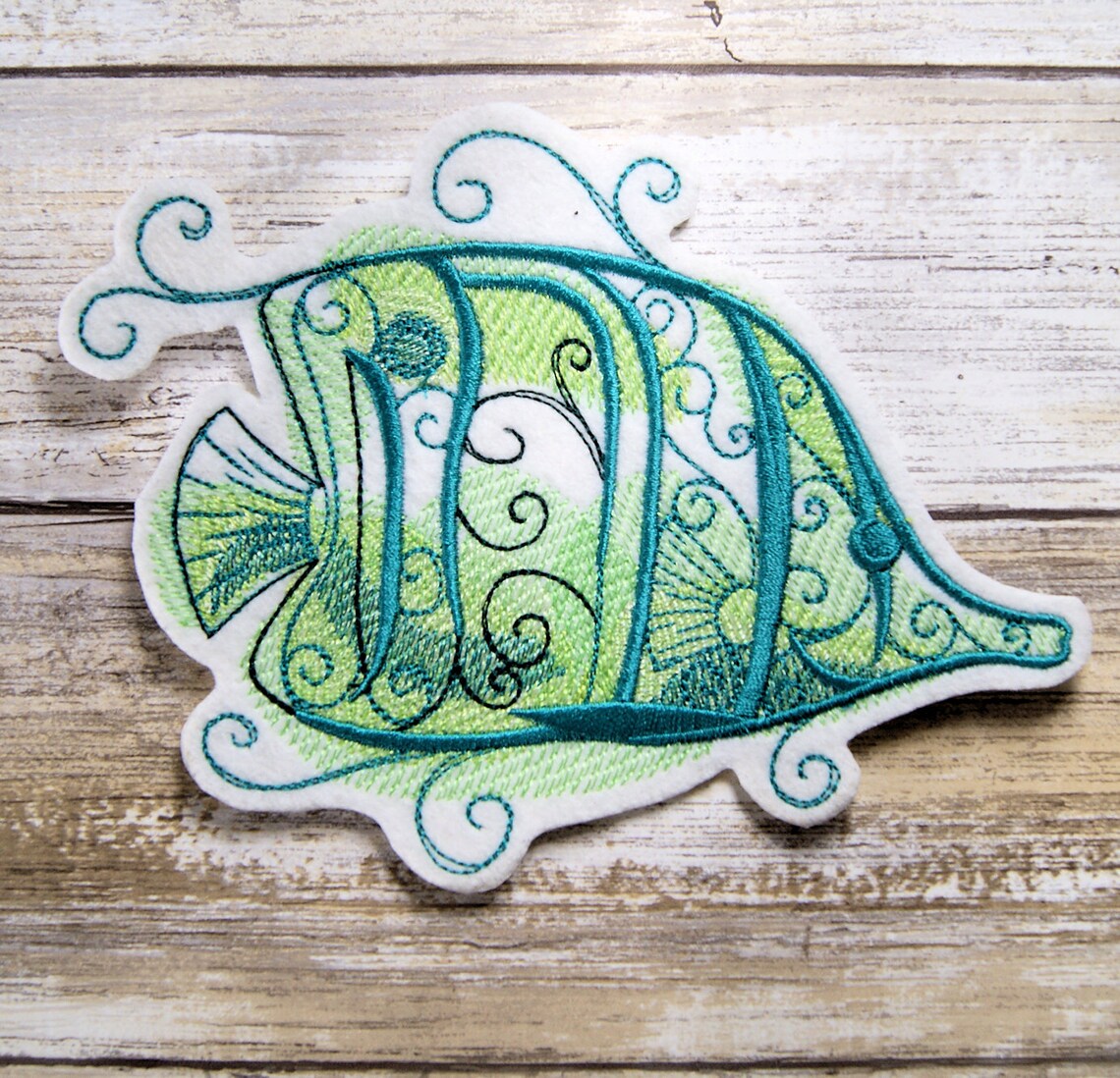 Green Triggerfish - Iron on Embroidery Patch Mtcoffinz - Choose Size - Etsy