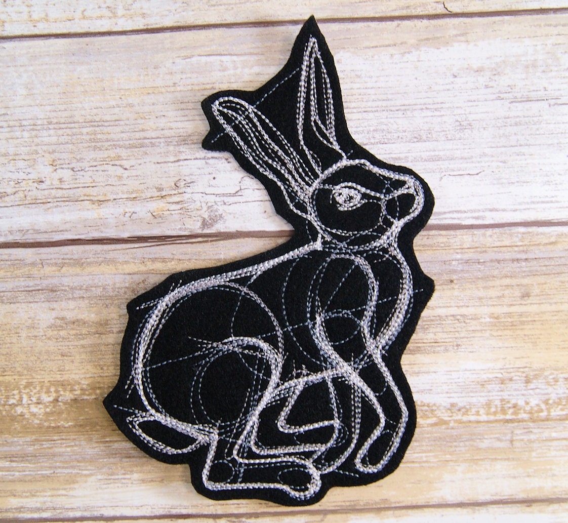 Sketchwork Rabbit Iron on Embroidery Patch Mtcoffinz - - Choose Size ...