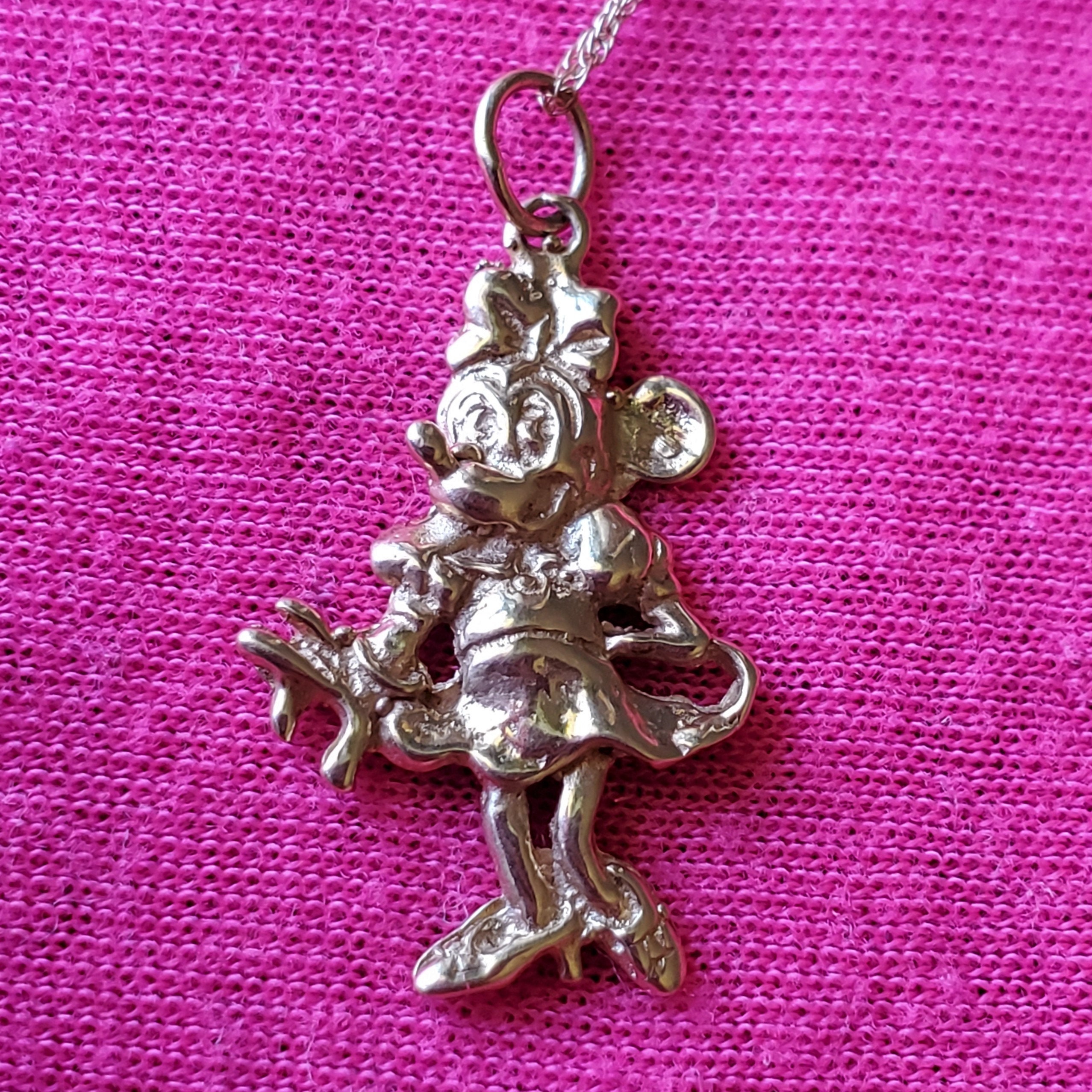 14K Yellow Gold Minnie Mouse Pendant on 18 14K Yellow - Etsy Denmark