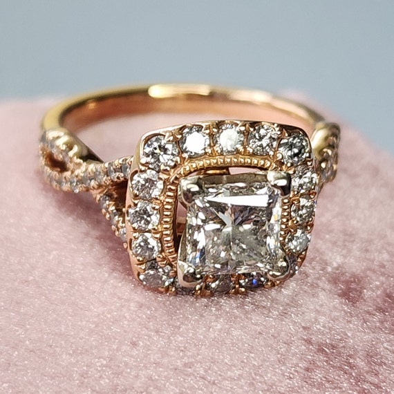 Princess cut chocolate diamond ring store
