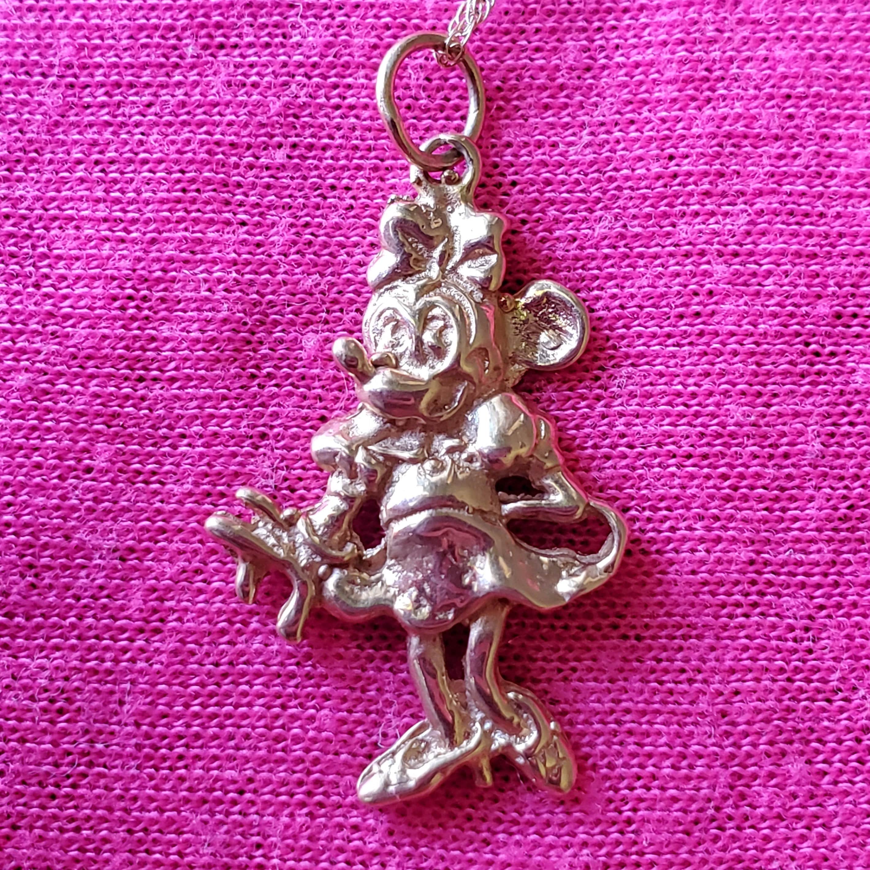 14K Yellow Gold Minnie Mouse Pendant on 18 14K Yellow - Etsy Denmark