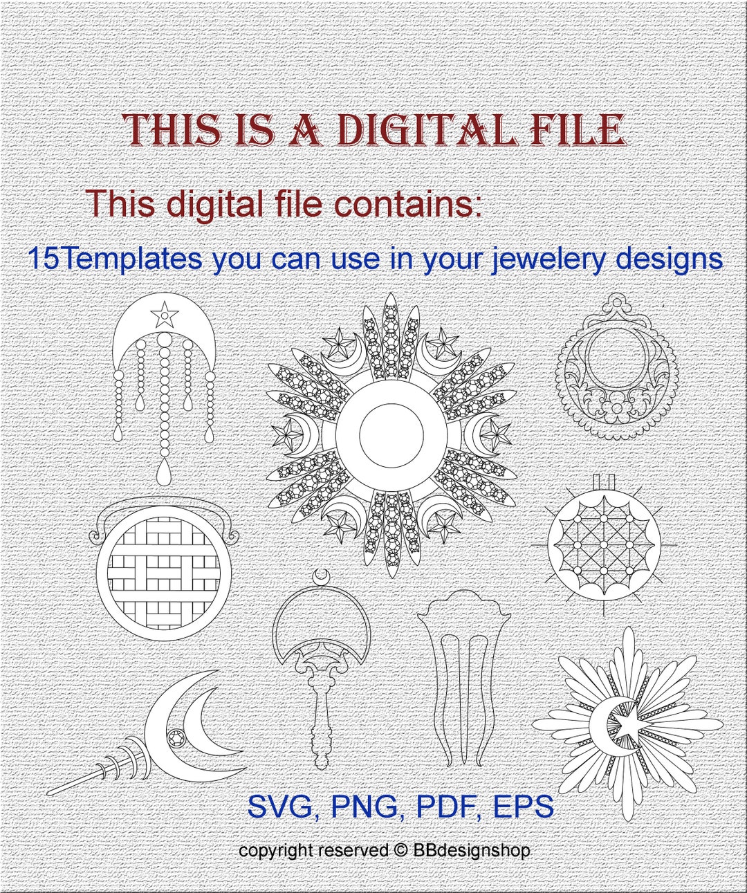 Jewelry Design Templates, SVG PNG EPS, Turkish Jewelry, Islamic ...