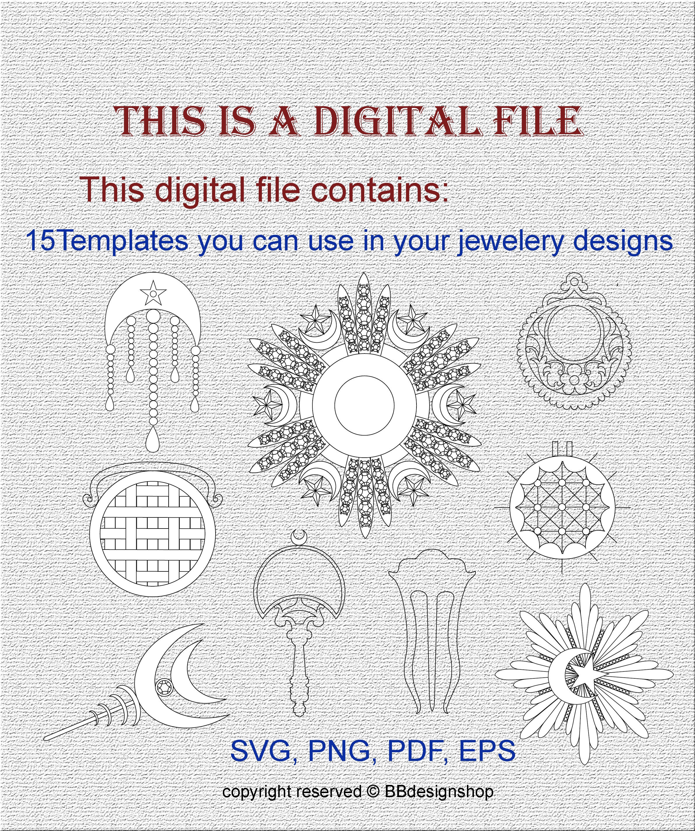 Jewelry Design Templates, SVG PNG EPS, Turkish Jewelry, Islamic ...