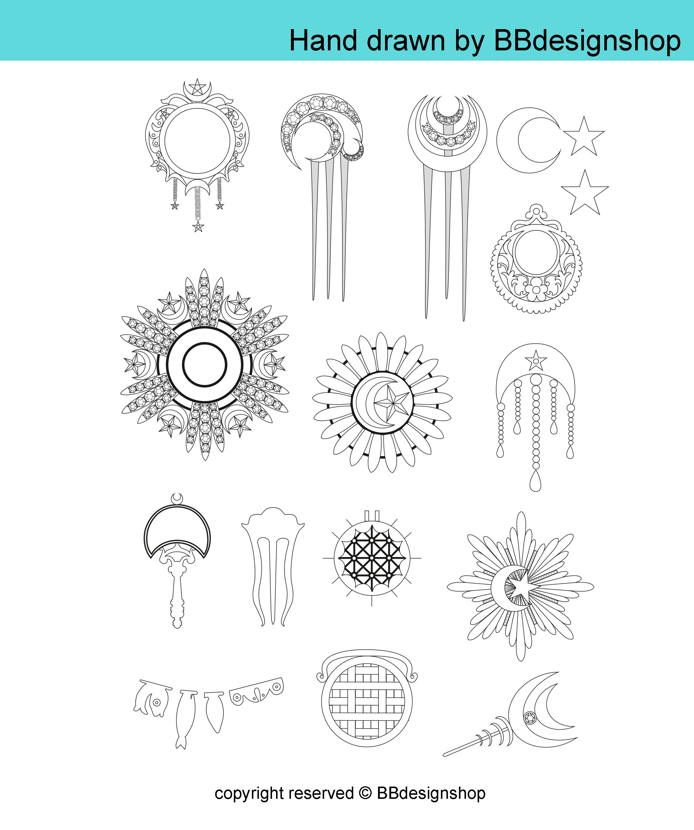 Jewelry Design Templates, SVG PNG EPS, Turkish Jewelry, Islamic ...