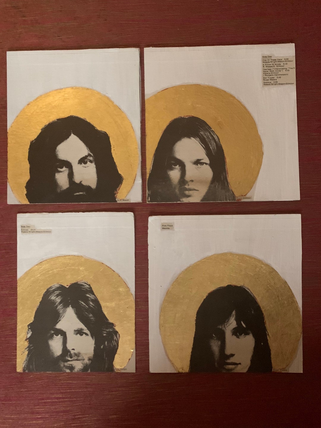 Pink Floyd Collage Gold Leaf Set of 4 - Etsy
