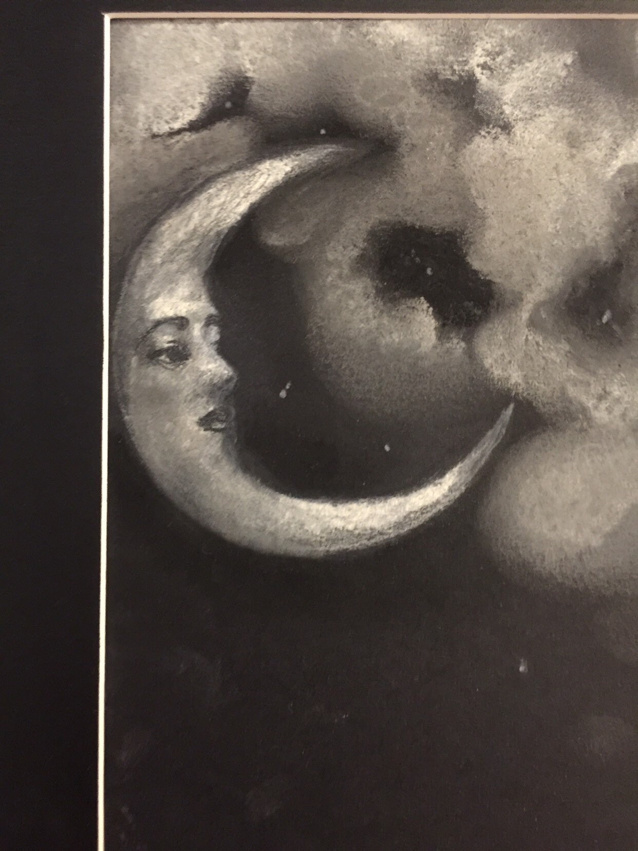 Theodore Moon 5x7 Original Art With 8x10 Mat Frame - Etsy