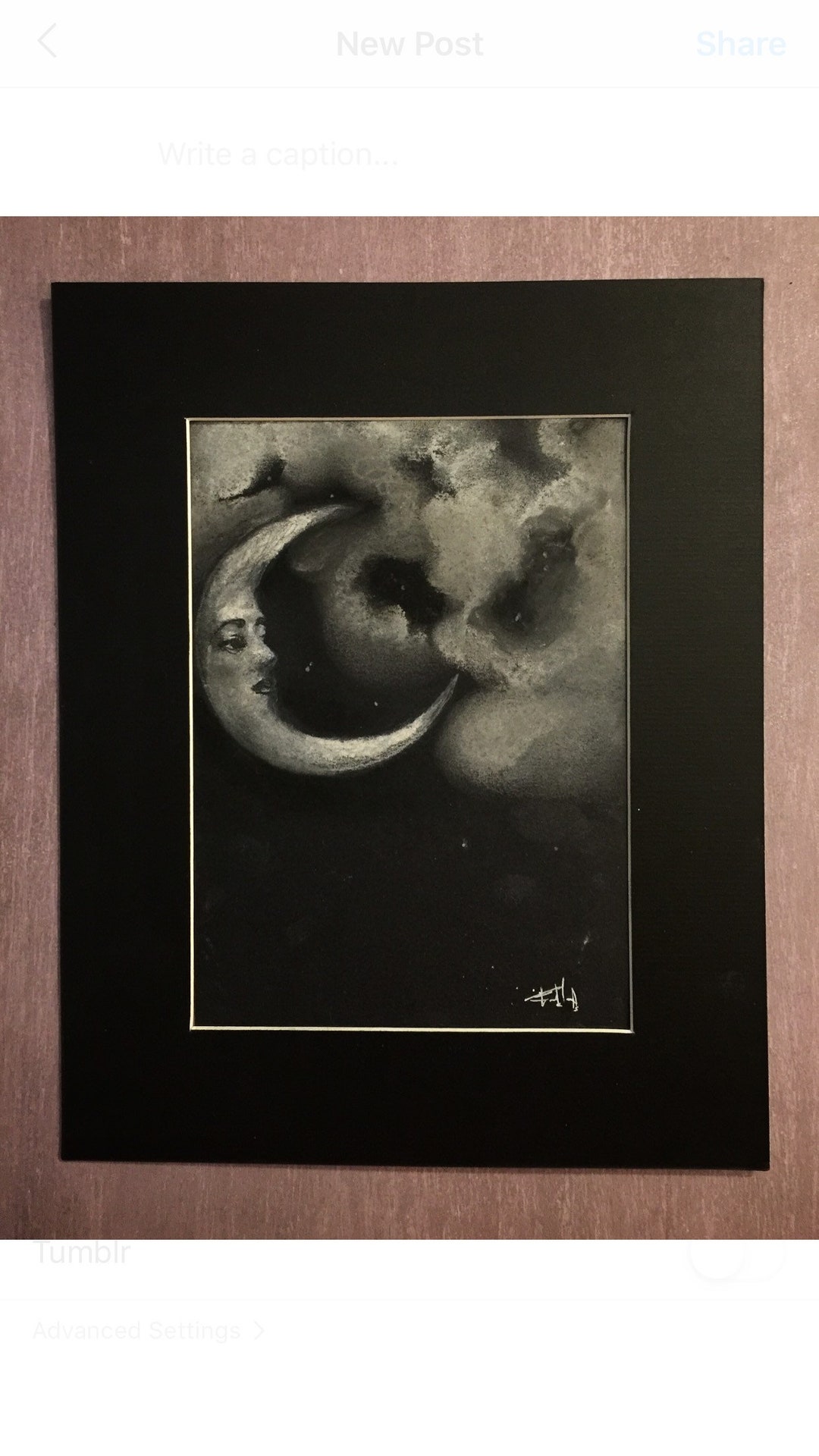 Theodore Moon 5x7 Original Art With 8x10 Mat Frame - Etsy