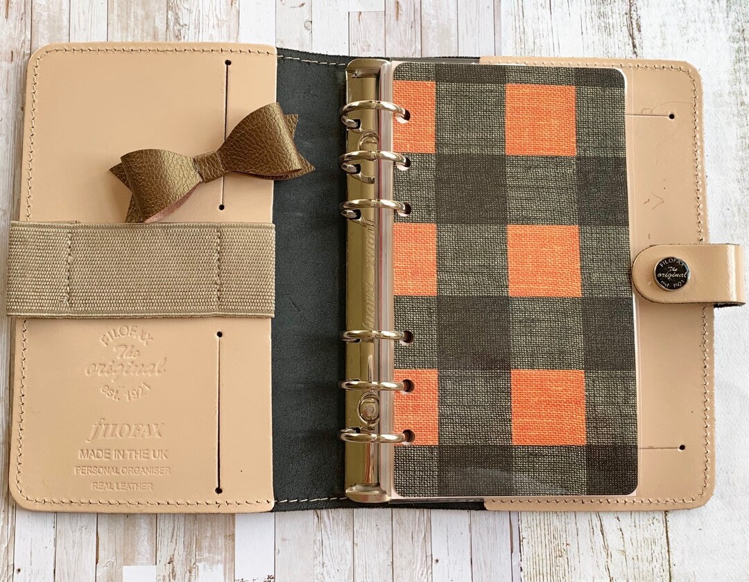 Orange and Black Buffalo Check Planner Dashboard, Filofax Accessory - Etsy