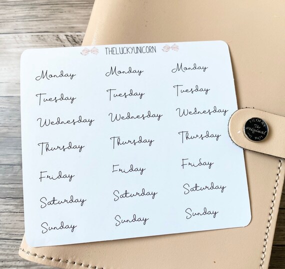 Clear Weekly Planner Labels Planner Tabs Weekly Stickers | Etsy