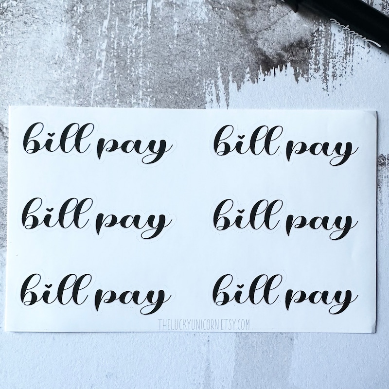 Bill Pay Stickers - Etsy