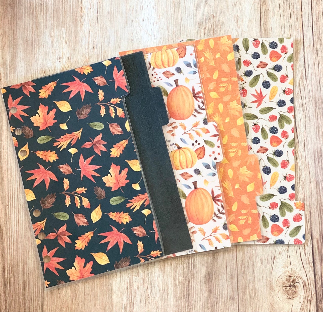 Fall Leaves Planner Dividers, Set of 6, Filofax Dividers, Personal Size ...