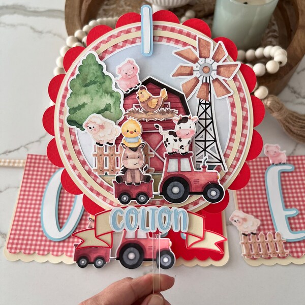 Farm Cake Topper - Etsy